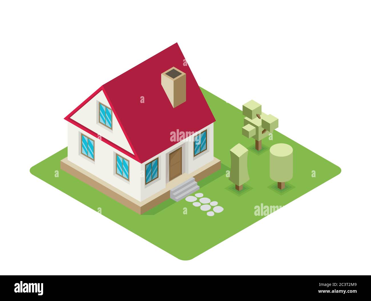 Isolated isomatic house, Vector Property Set Stock Vector Image & Art ...