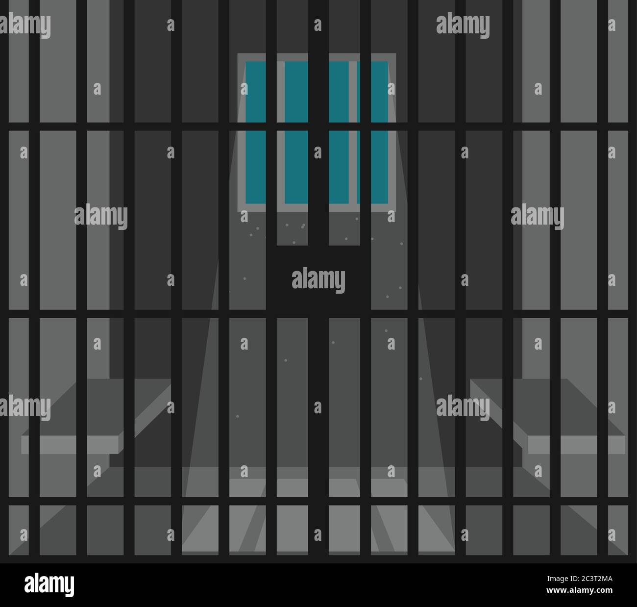 Scene with prison room. Flat illustration Stock Vector Image & Art - Alamy
