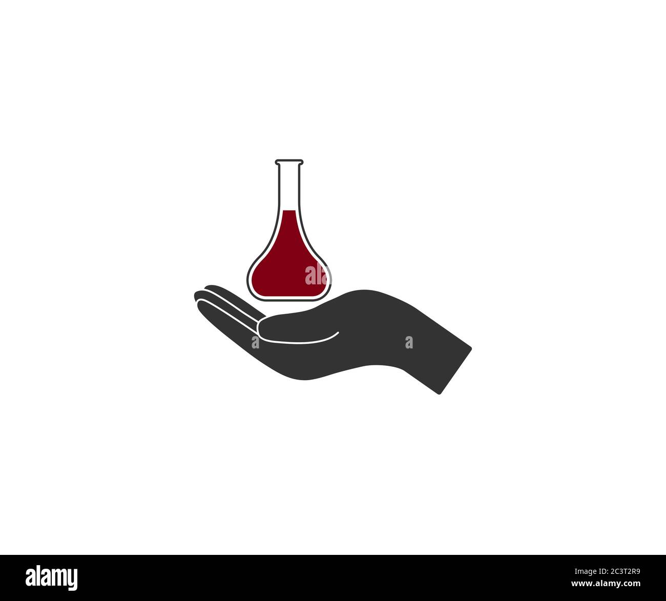 Hand, flask icon. Vector illustration, flat design Stock Vector Image ...