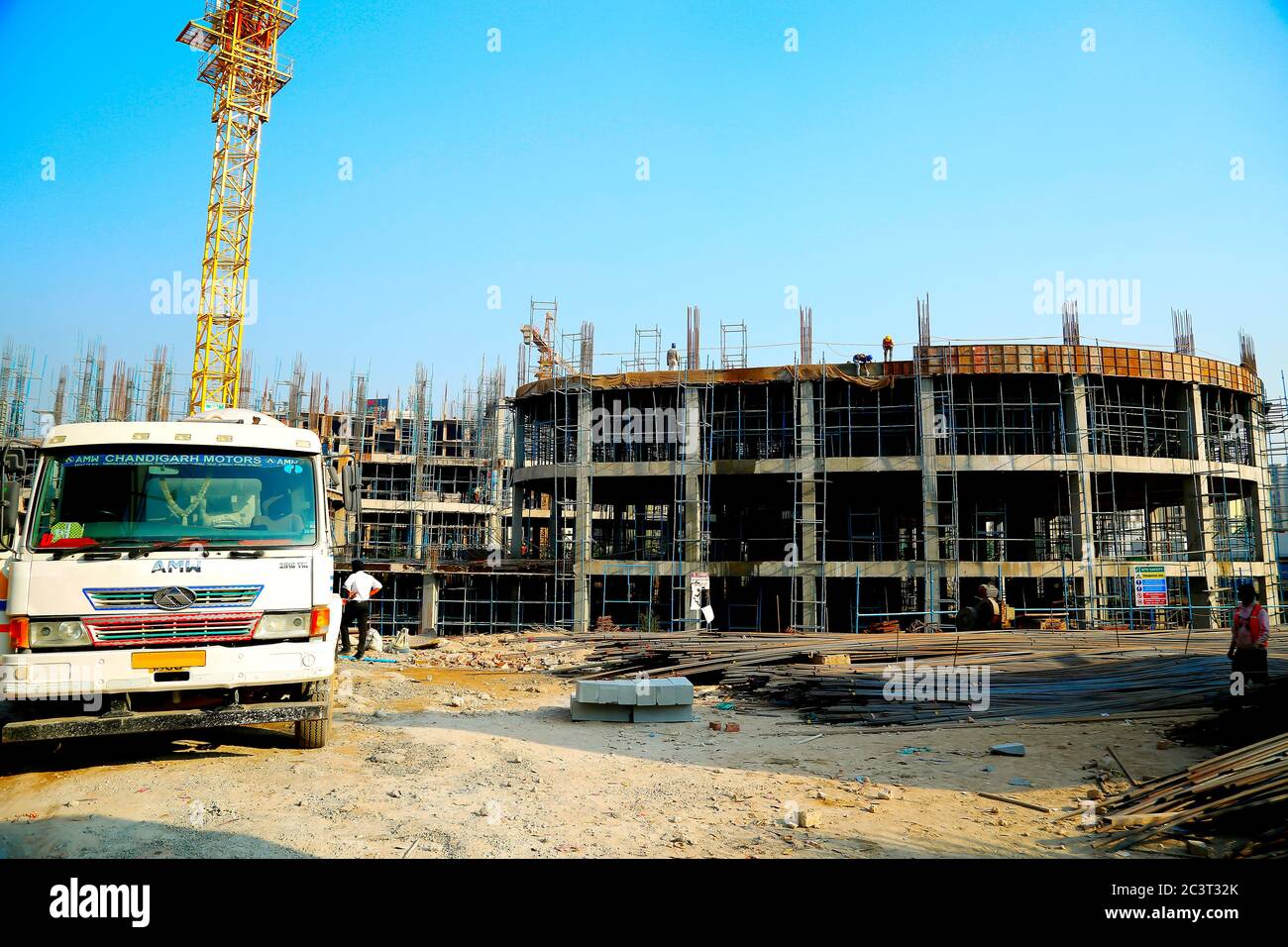 Hyderabad, India - June 2019 : new construction of building in ...