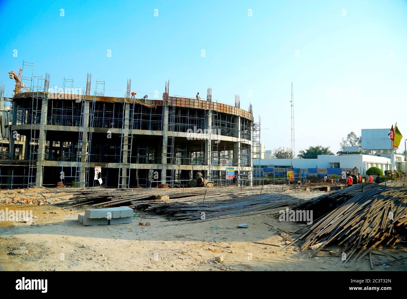 Hyderabad, India - June 2019 : new construction of building in ...