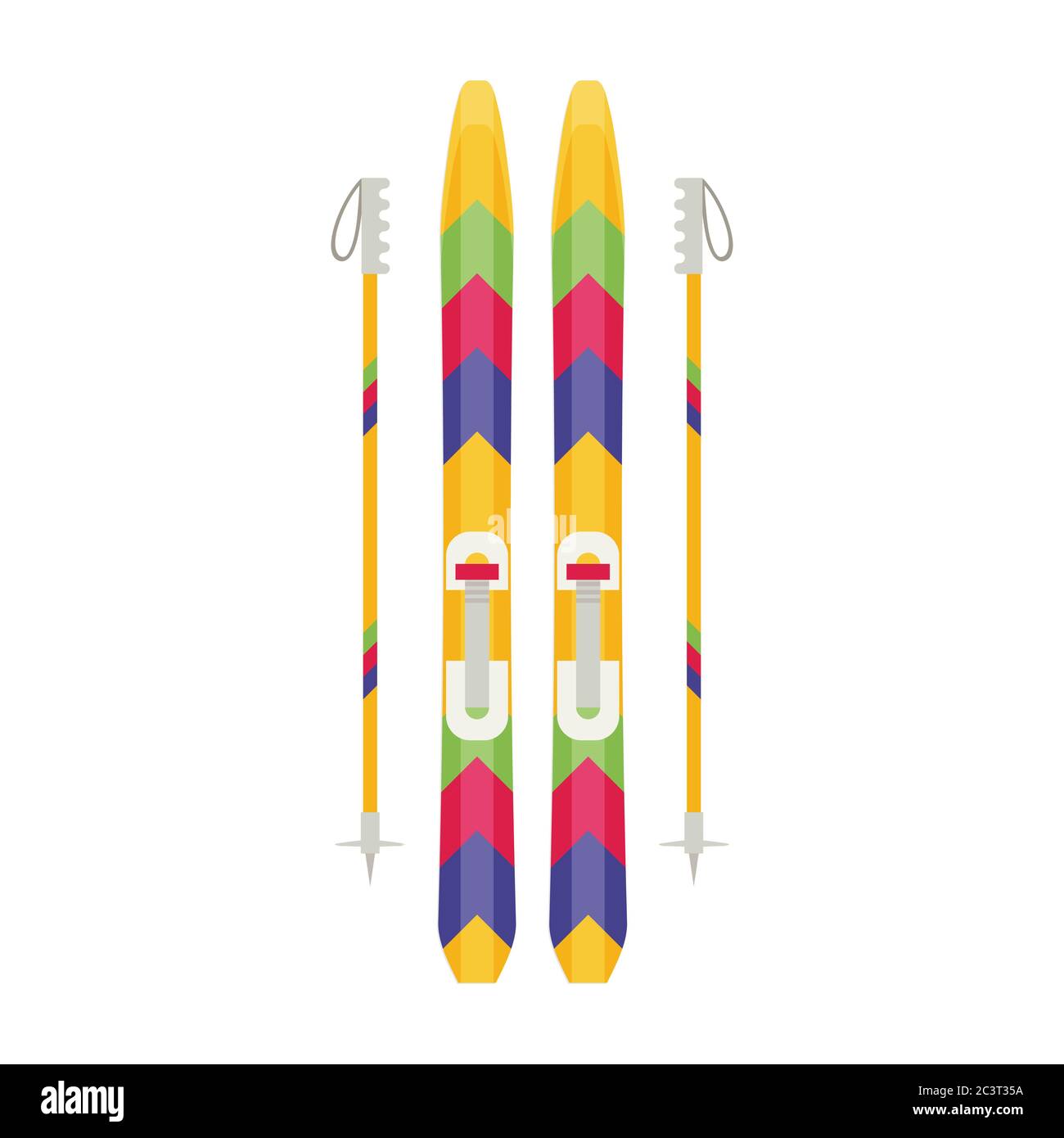 Colorful sport winter ski isolated illustration Stock Vector Image ...