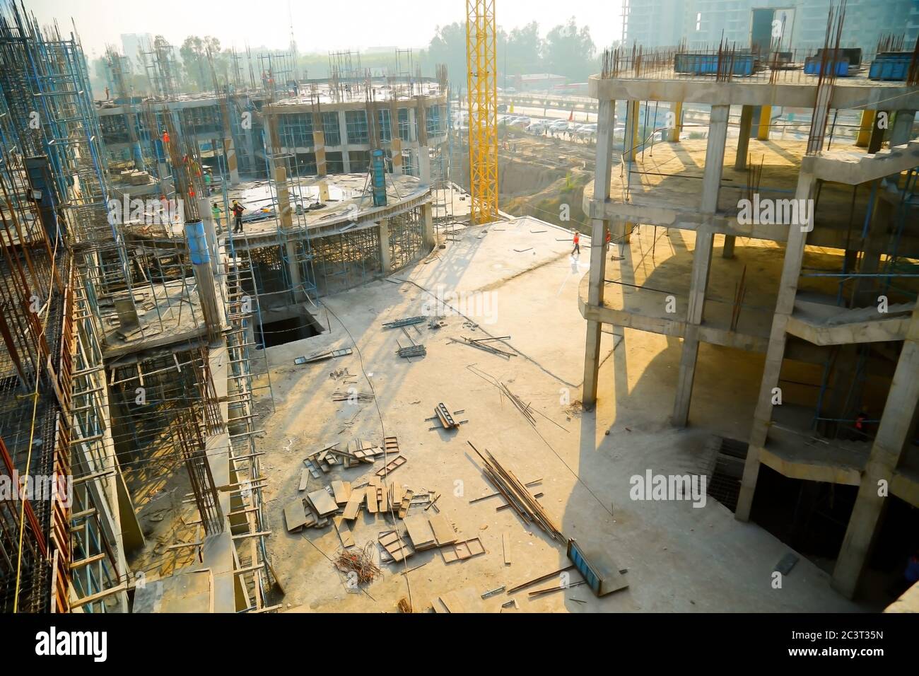 Hyderabad, India - march 2017 : Top View of new construction of ...