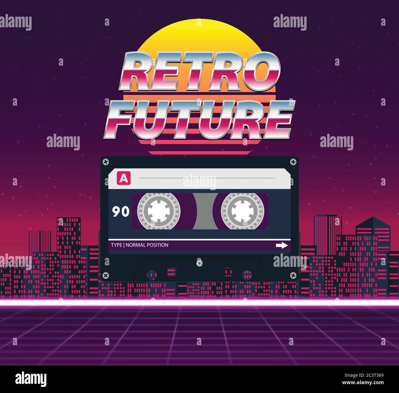 Retro future, 80s style Sci-Fi Background Stock Vector Image & Art - Alamy