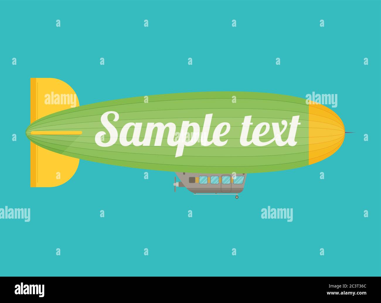 Zeppelin airship dirigible balloon flight, flat design Stock Vector ...