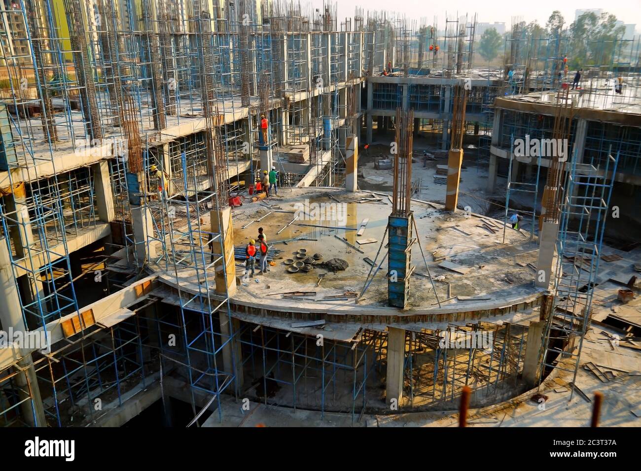 mumbai, India - march 2018 : Top View of new construction of building ...