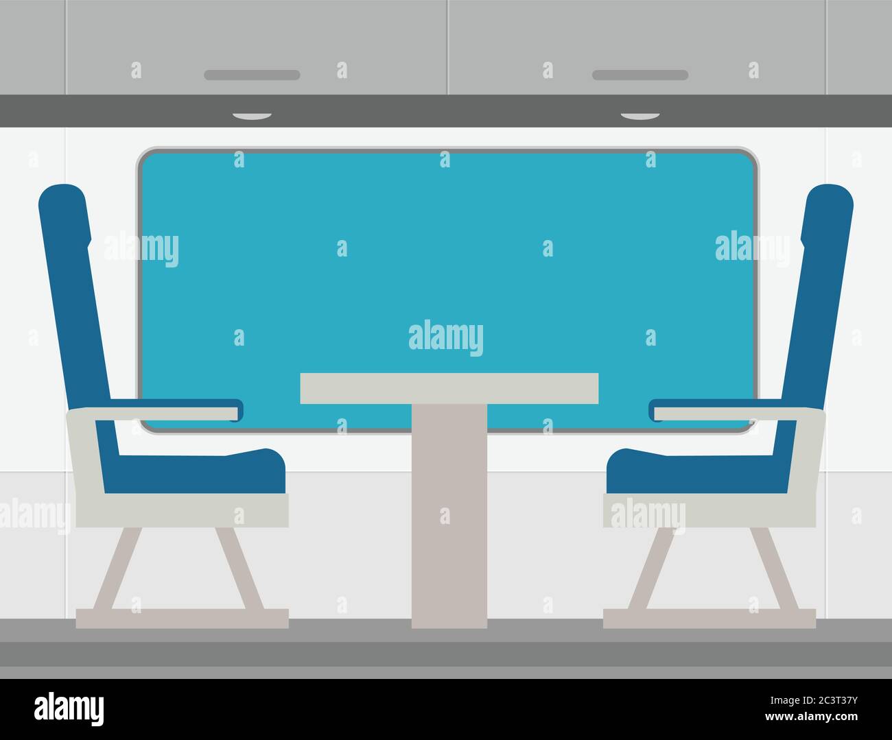 Passenger train inside. Flat style vector illustration Stock Vector ...
