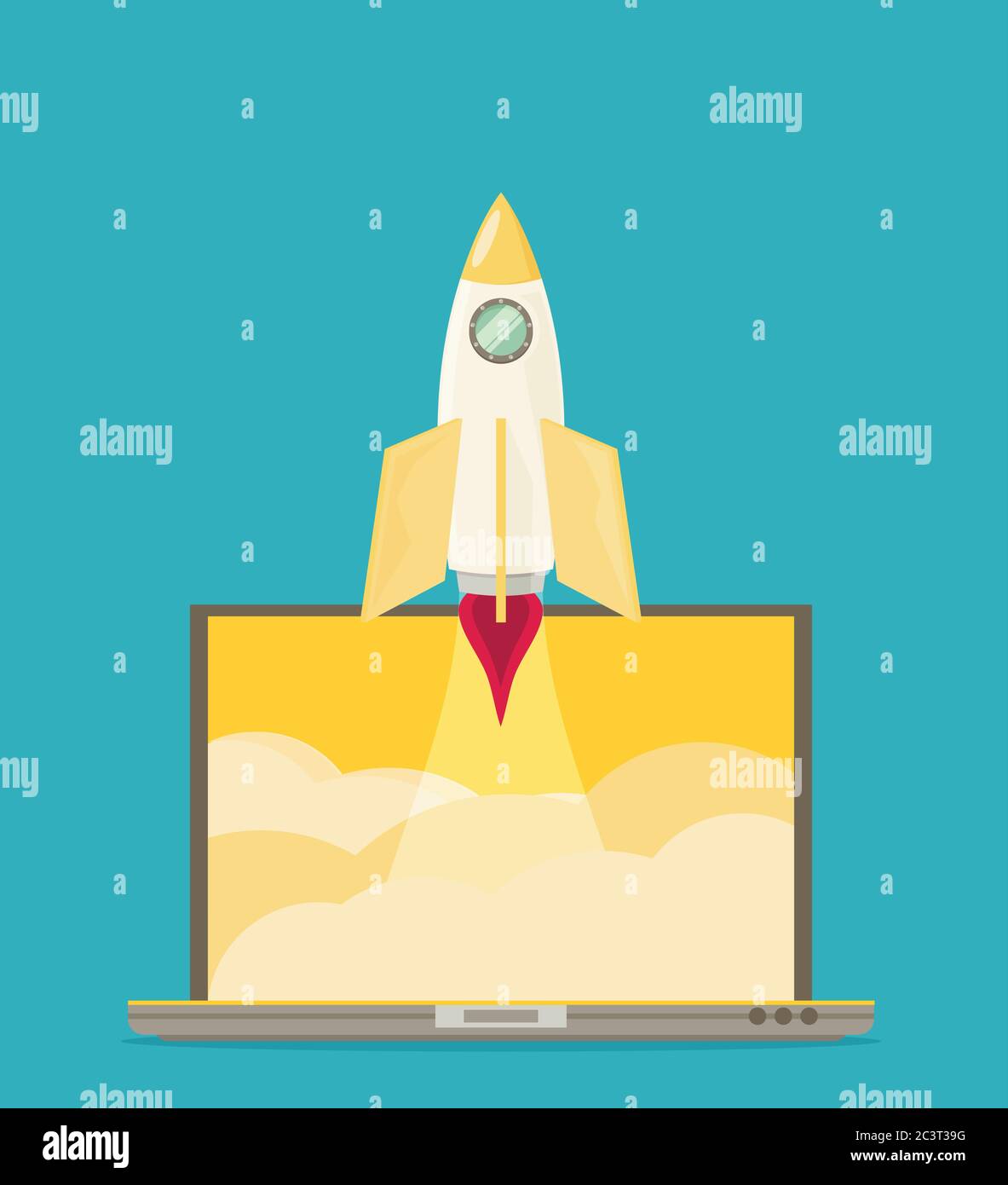 Business start up concept template. Minimal flat vector illustration ...