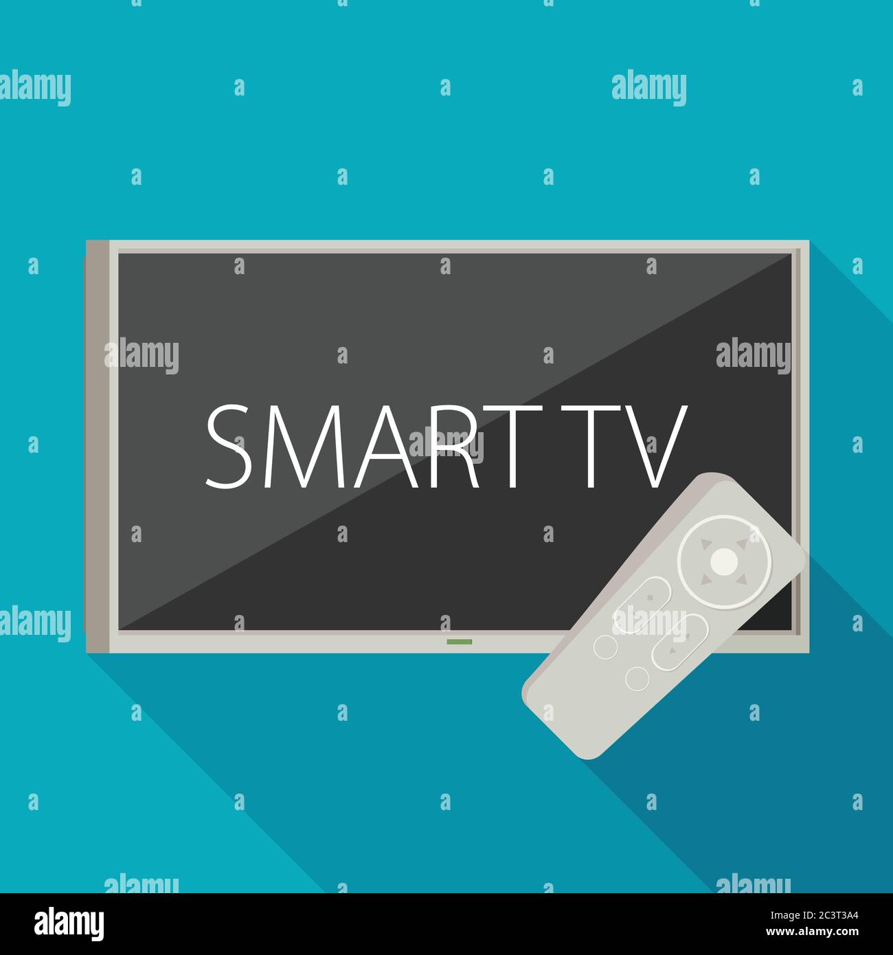 Vector smart tv concept - illustration in flat style with apps and ...