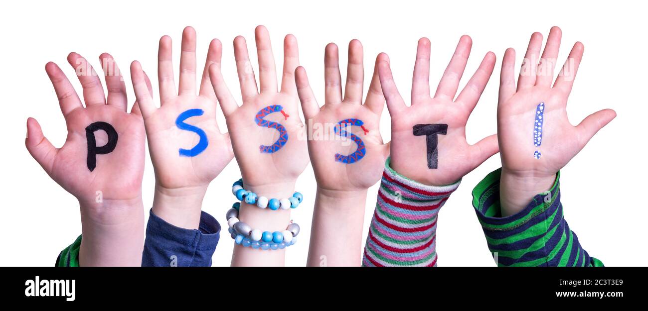 Children Hands Building Word PSSST, Isolated Background Stock Photo - Alamy