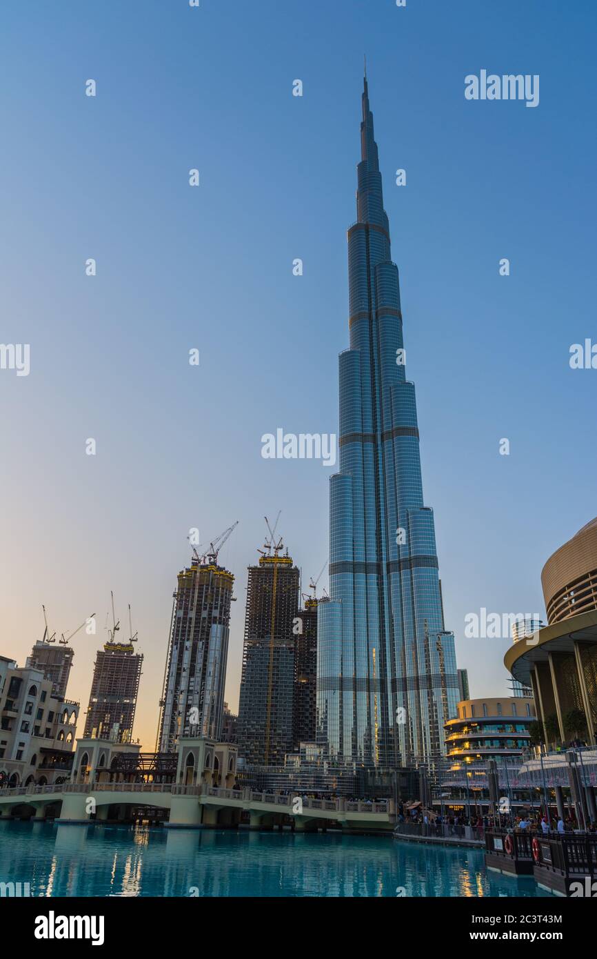 Dubai, United Arab Emirates, January 20th, 2020: Burj Khalifa tower ...