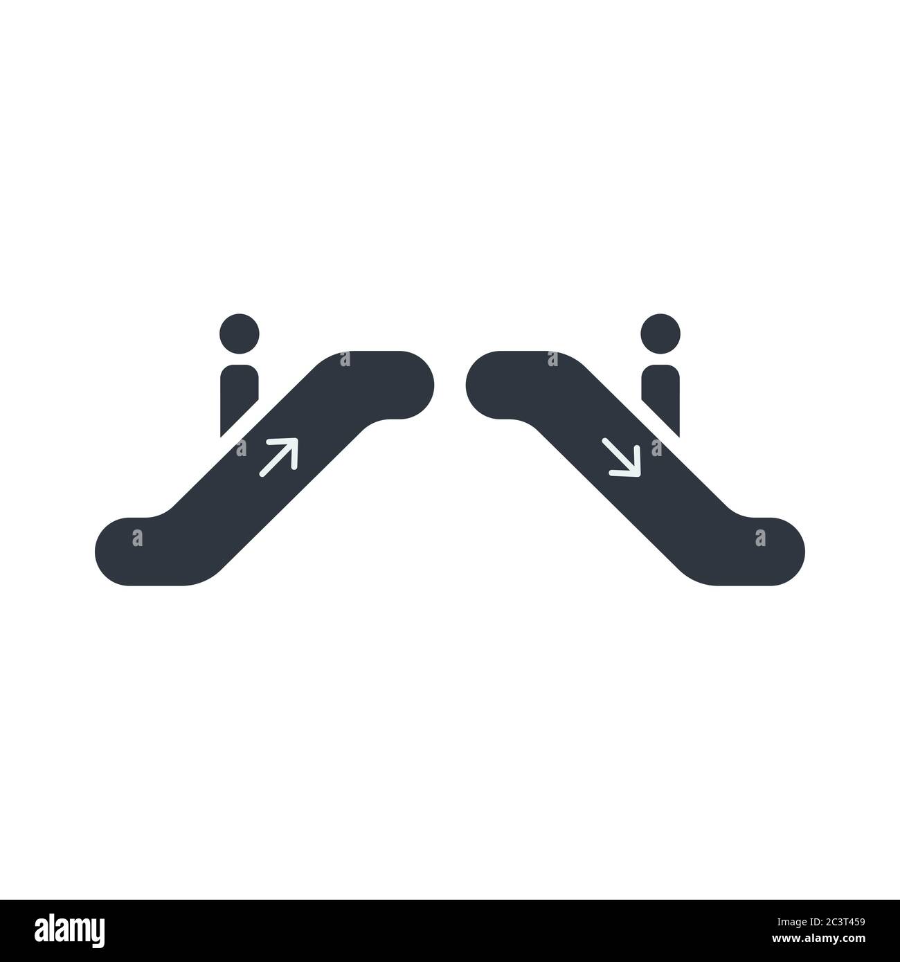 Escalator going up and down Information signal icon with arrow. Stock ...