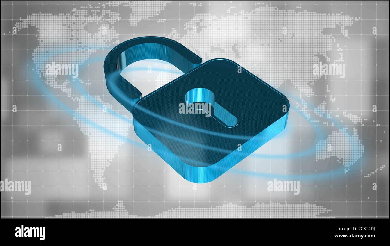 Information protection and cyber security - Closed Padlock on digital ...