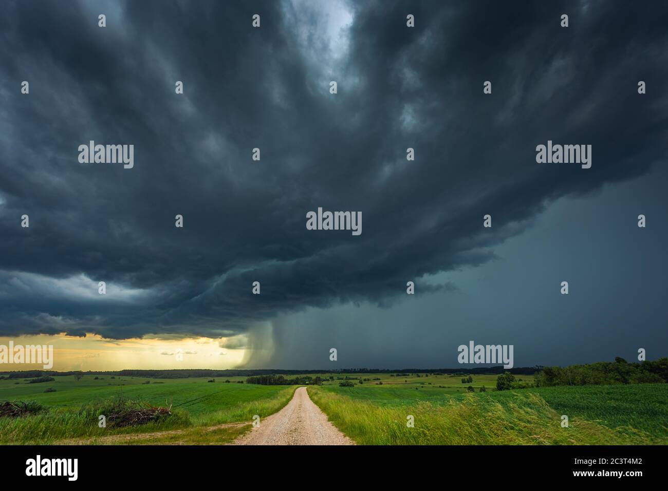 Supercell storm clouds with intense rain, Lithuania Stock Photo - Alamy
