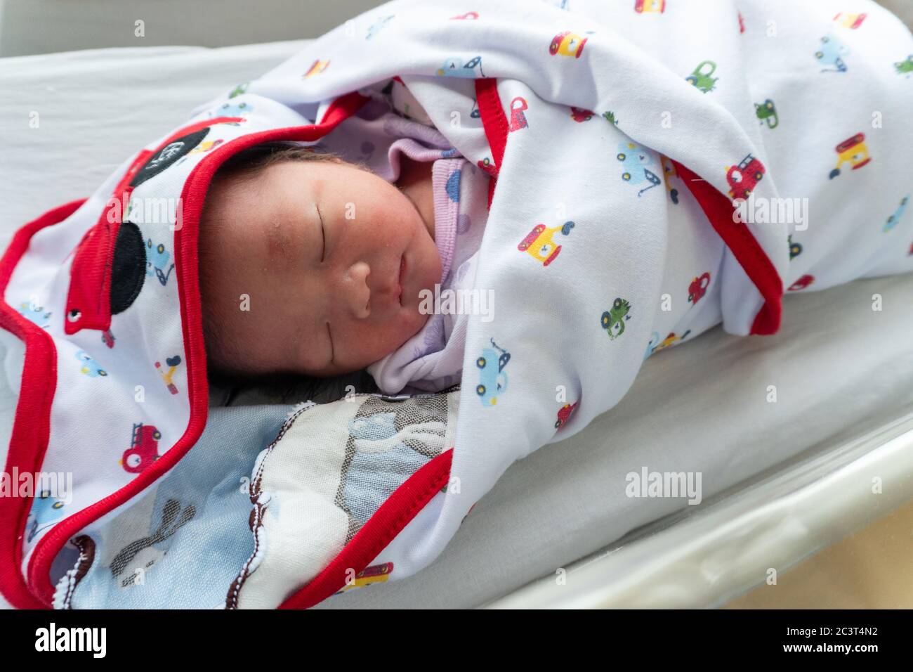 Asia Chinese Newborn baby sleeping. Cute adorable infant asleep Stock ...