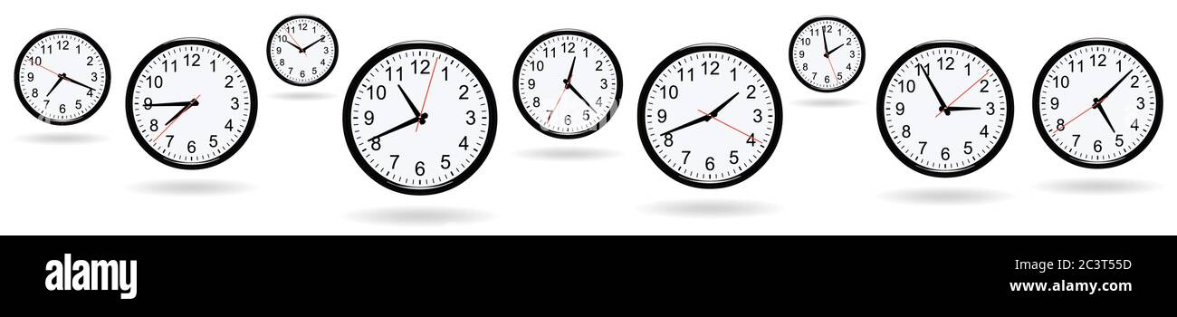 Different time zone clocks Stock Vector Images - Alamy