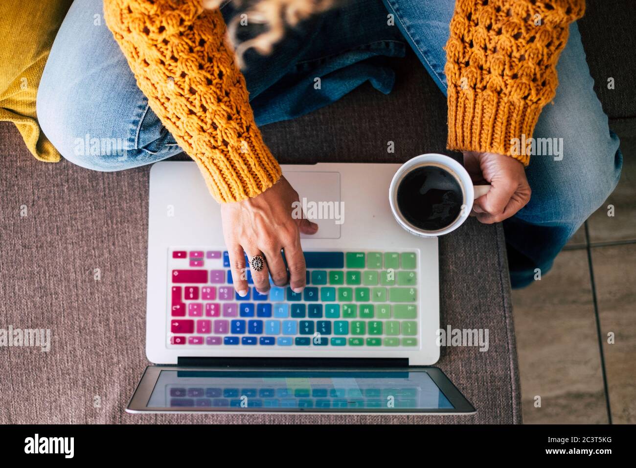 Vertical video closeup woman typing hi-res stock photography and images ...