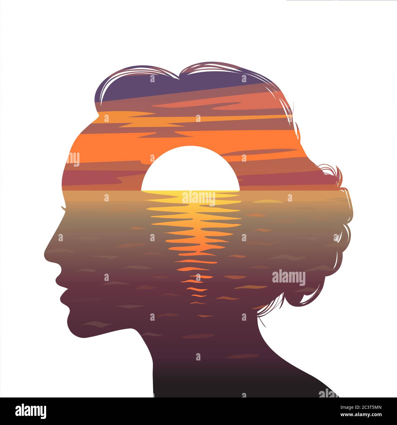 Psychology and mental health concept. Mindset of modern woman Stock ...