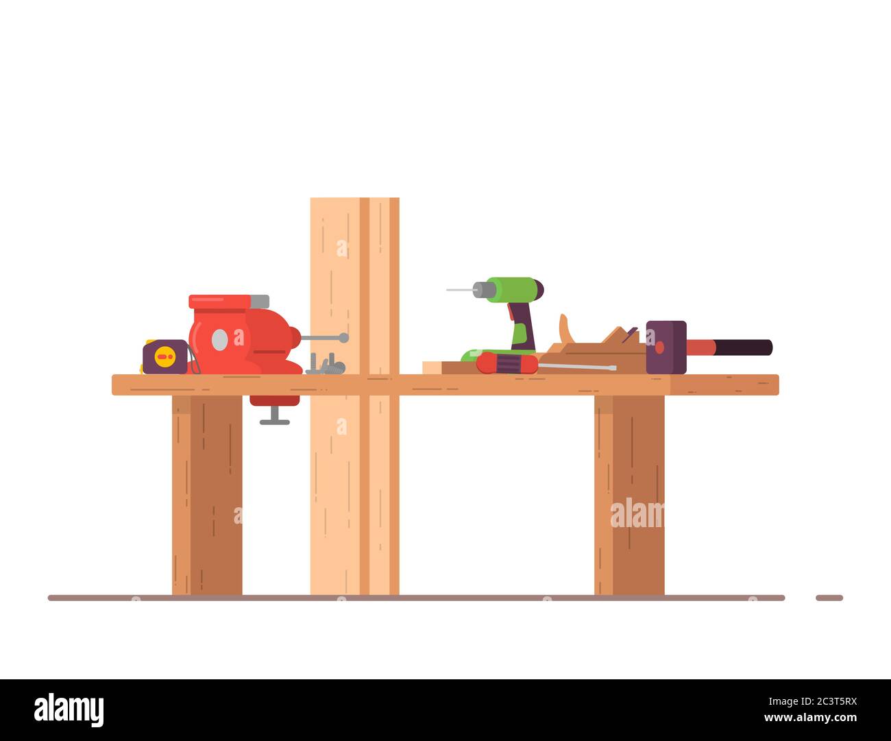 Carpenters workbench illustration Stock Vector Image & Art - Alamy