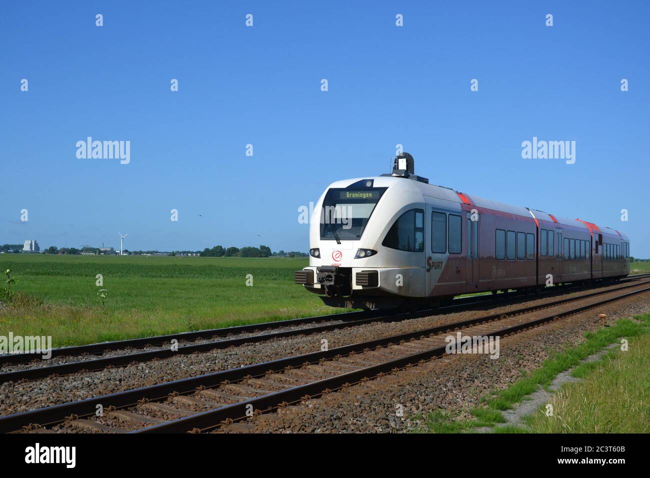 Regional Light Train on its Jouney in the North of the Netherlands ...