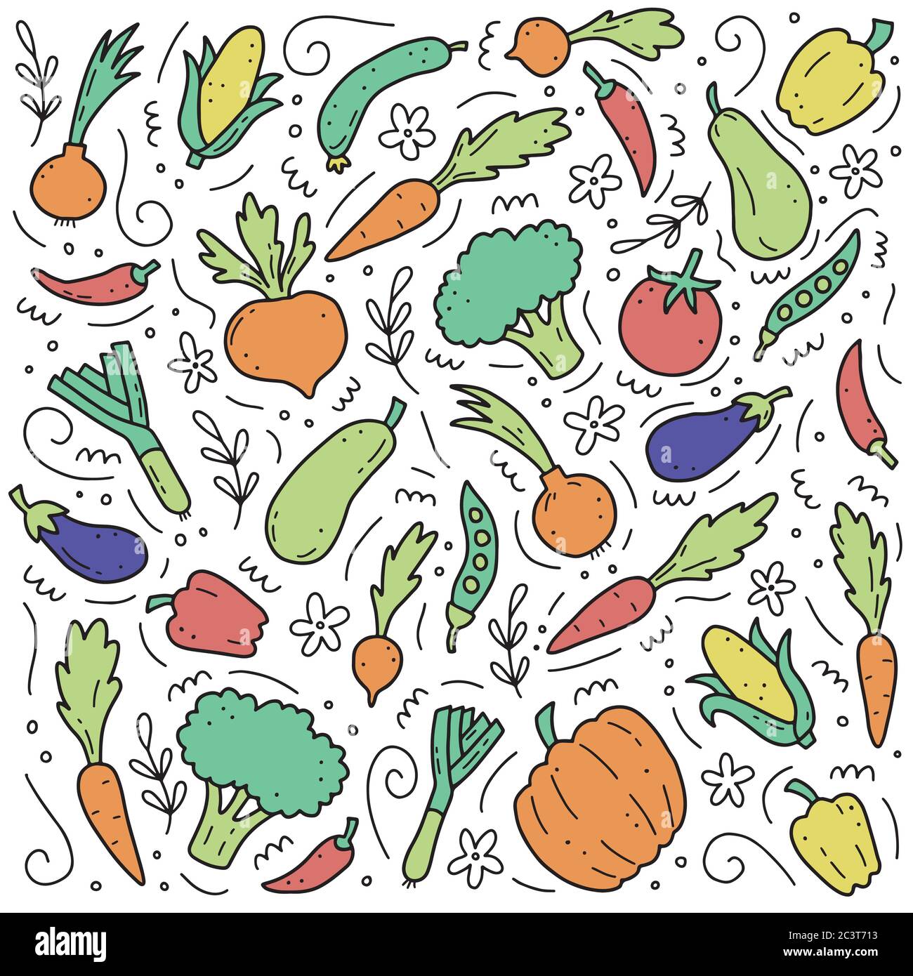 Vegetables Clipart Digital Vector Vegetables Cartoon Set