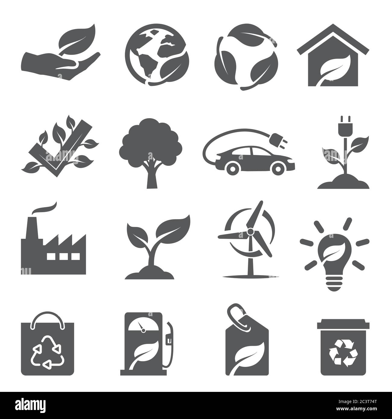 Ecology icons set on white background Stock Vector Image & Art - Alamy