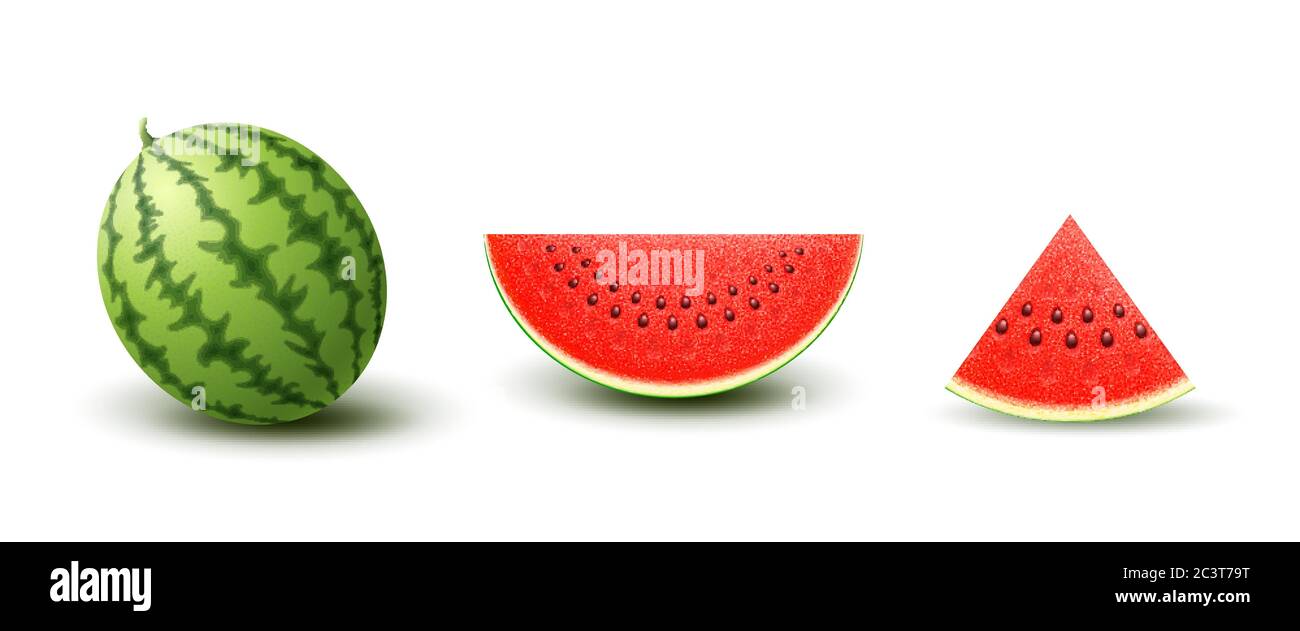 Set of Realistic Watermelons Stock Vector Image & Art - Alamy