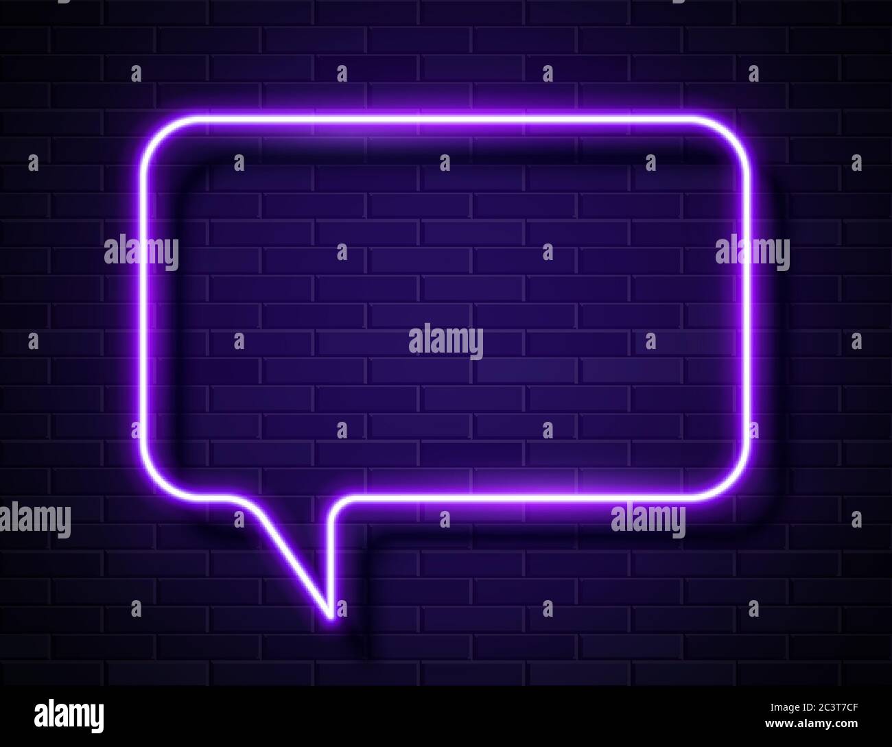 Vector Neon Violet Glowing Speech Bubble Sign Stock Vector Image & Art ...
