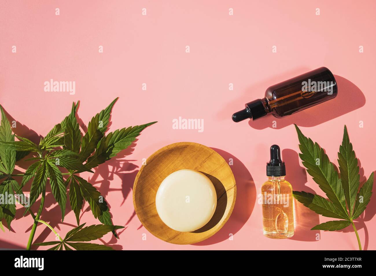 Cannabis on pink background hi-res stock photography and images - Alamy