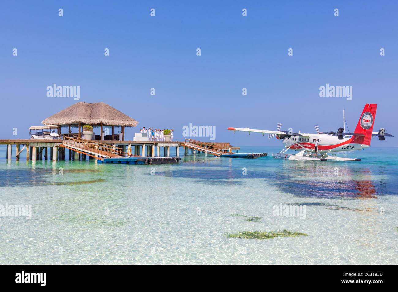 Ari Atoll, Maldives - 05.05.2018: Maldives seaplane on luxury resort ...