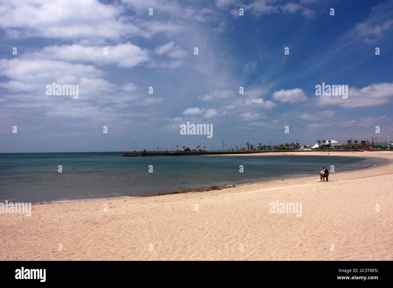 Playa del Reducto beach, city beach of Arrecife, Lanzarote, Canary ...