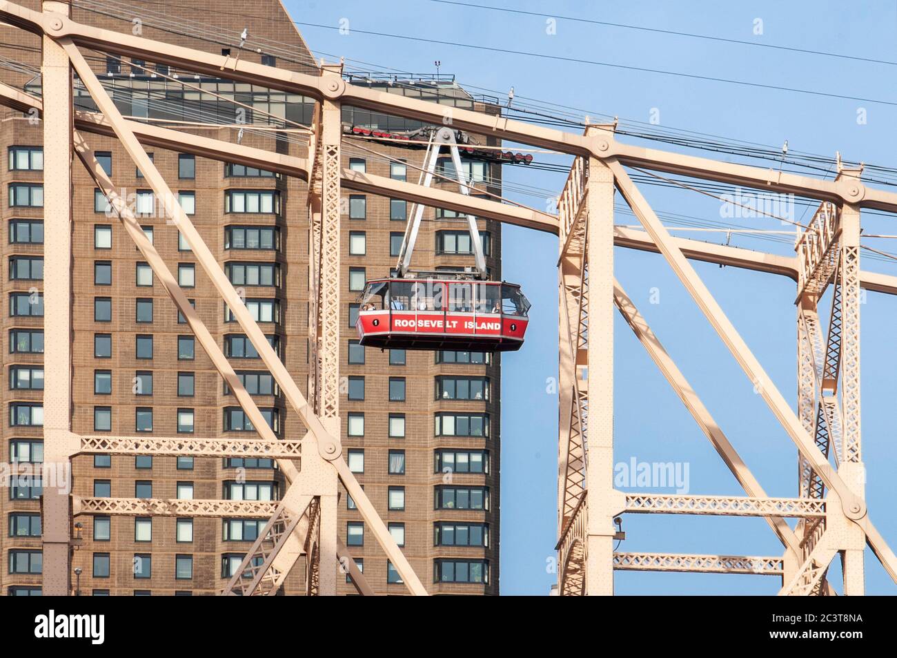 Roosevelt Cable Car in The Queensboro Bridge, also known as the 59th ...