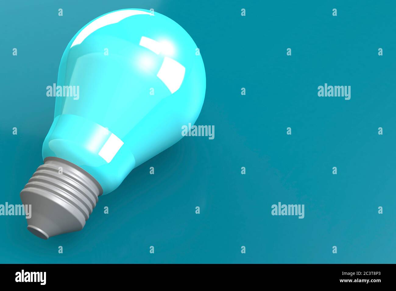 Blue light bulb with blue background, 3D rendering Stock Photo - Alamy