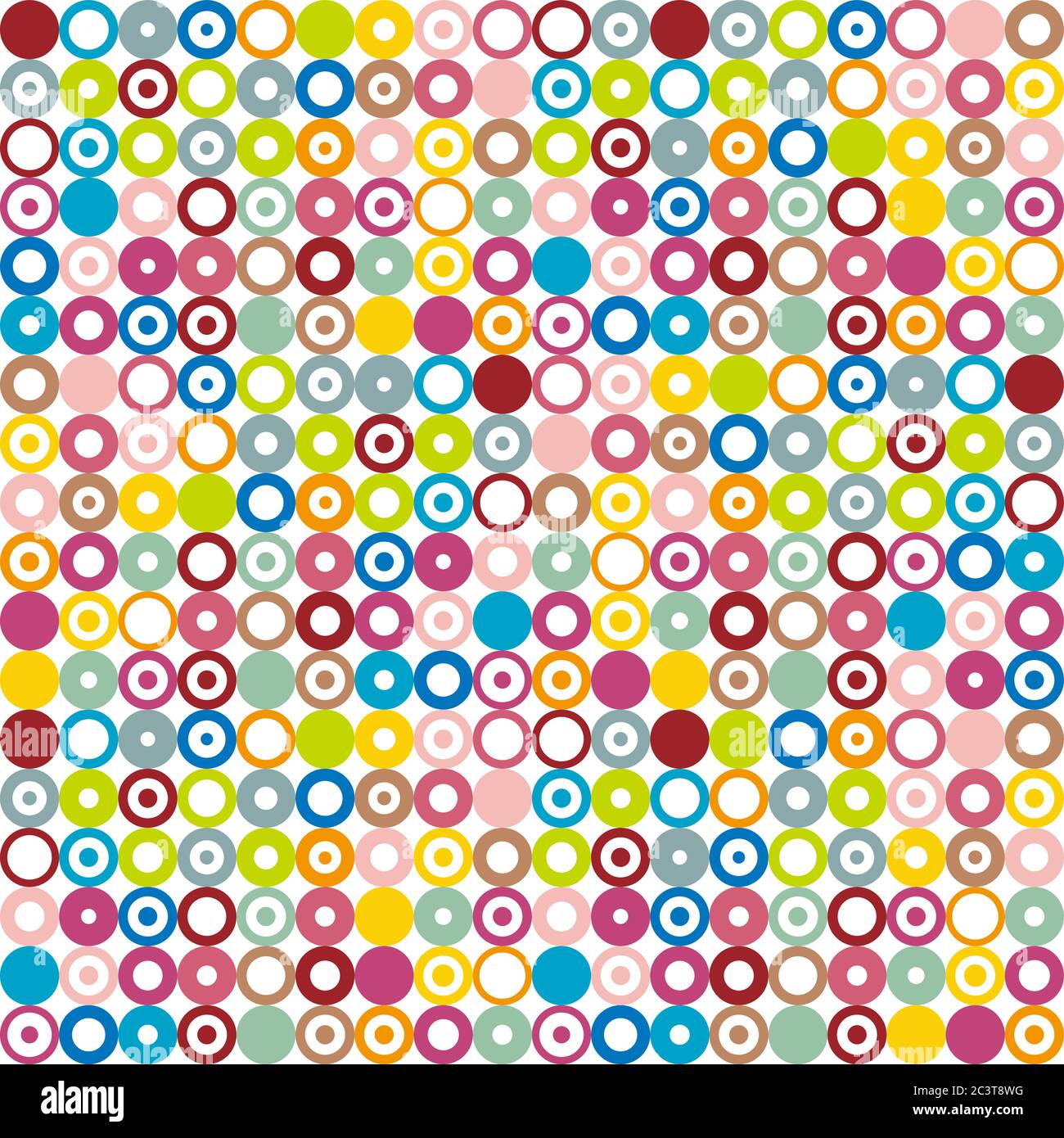 Vector Retro Style Vibrant Color Mini Circles Seamless Pattern Stock ...