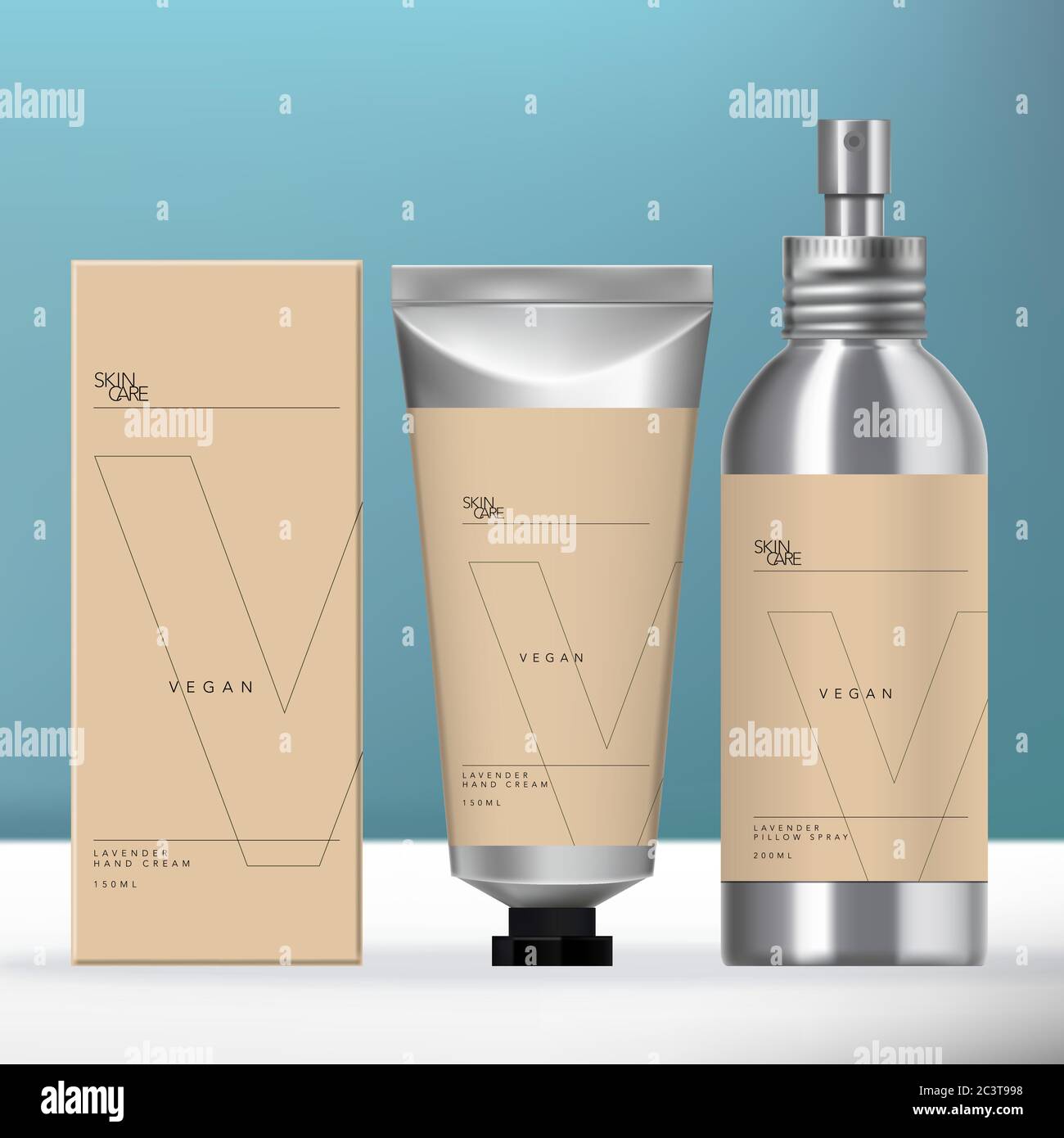 Vector Aluminum Beauty Packaging Set with Screw Cap Aerosol Spray ...