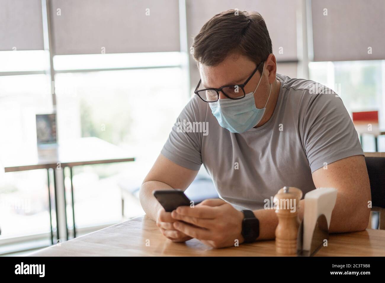 New normal concept of man with mask Stock Photo - Alamy