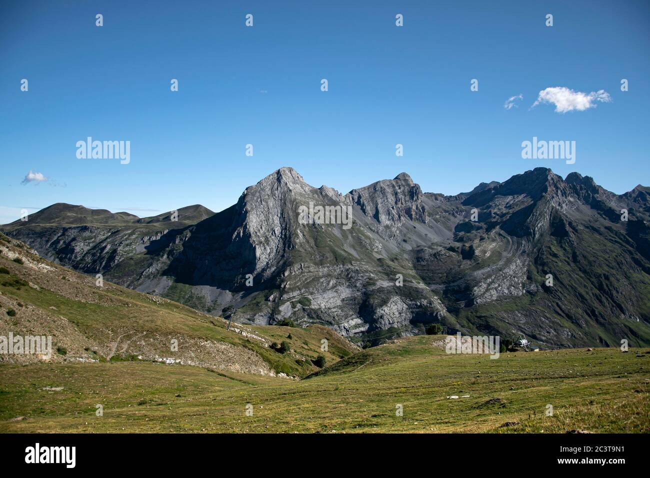 High mountains and green meadows in France Stock Photo - Alamy