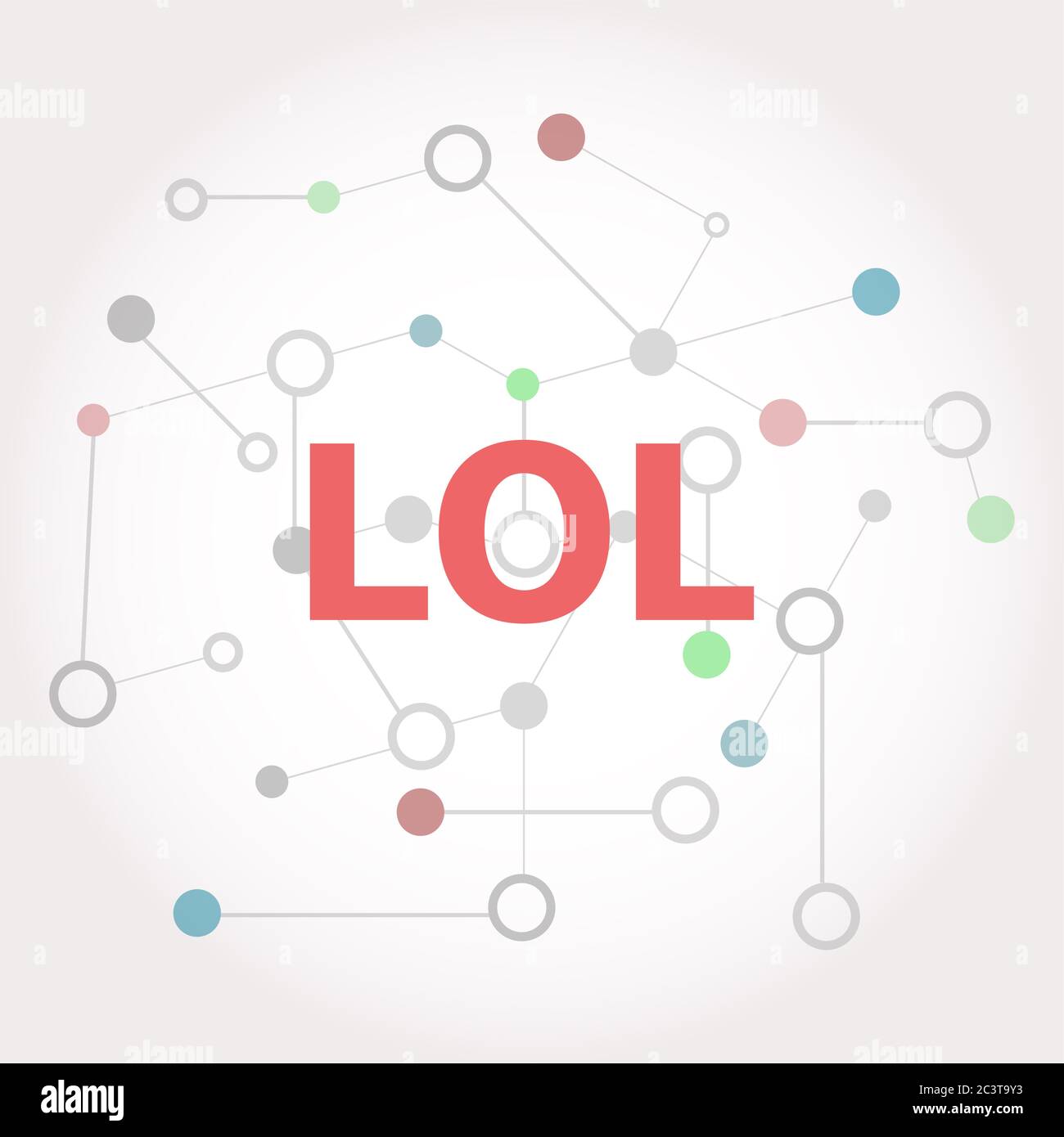 Text Lol. Social concept . Connected lines with dots Stock Photo - Alamy