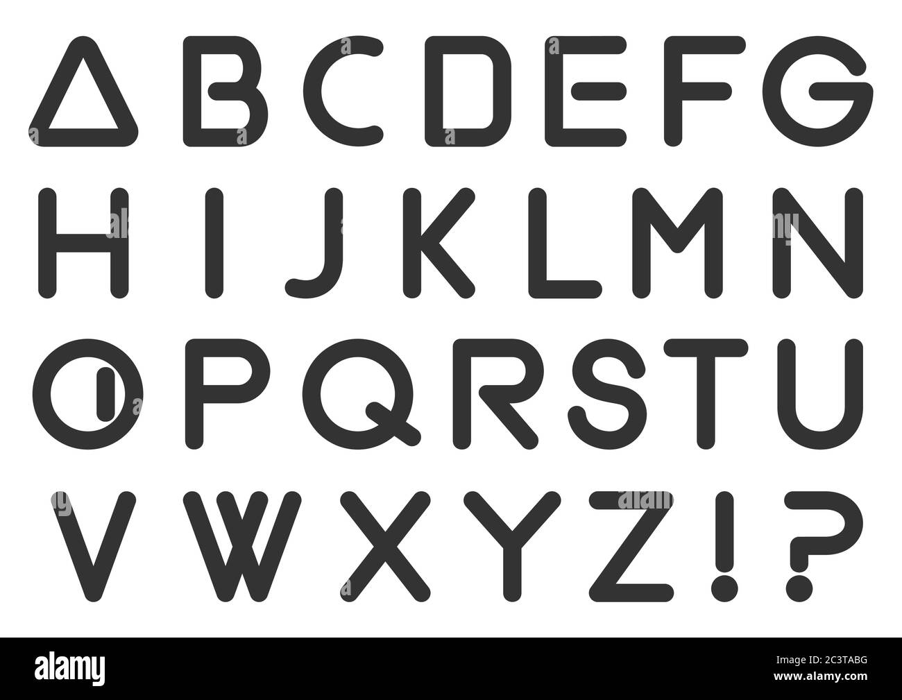 Round letters font type alphabet letters Stock Vector Images - Alamy