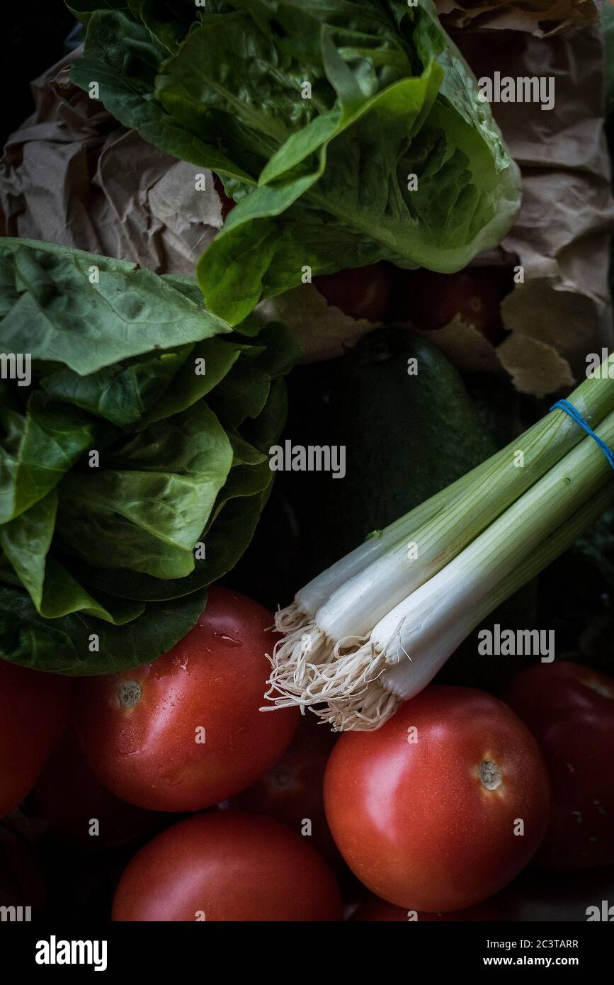 Organic fruit and vegetables Stock Photo - Alamy