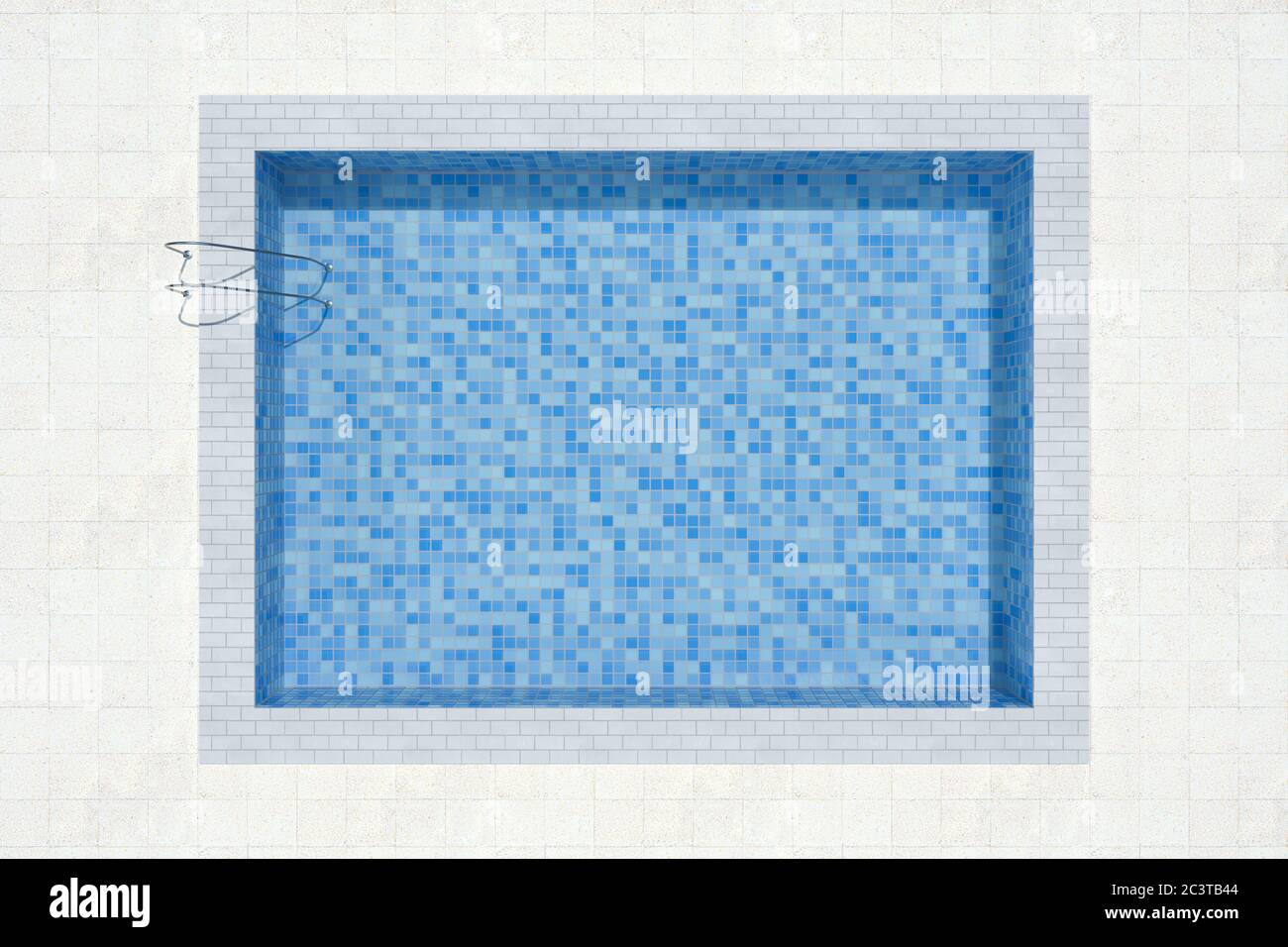 A swimming pool on a clear day, 3d rendering. Computer digital drawing ...