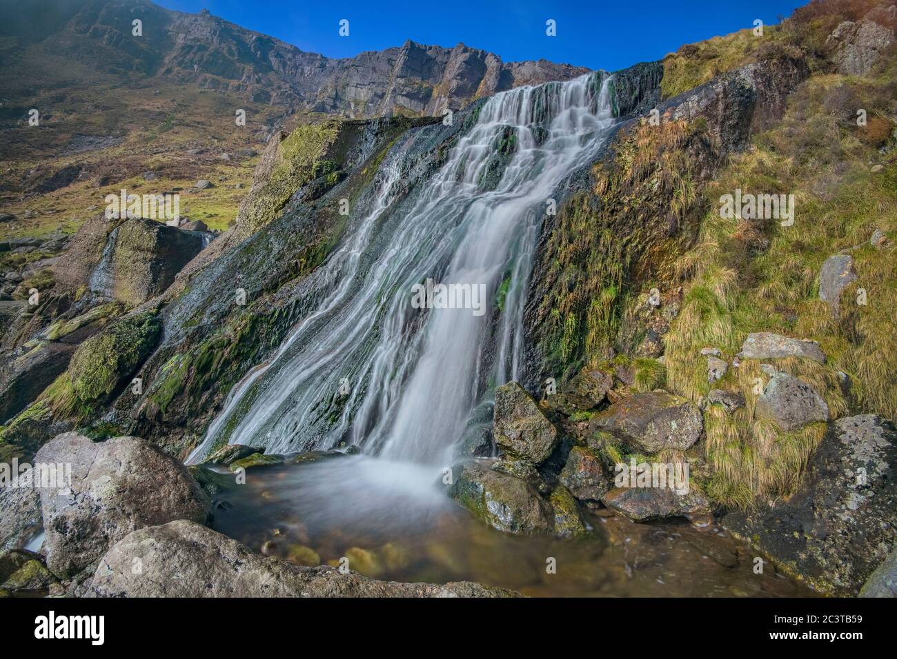 Ireland, County Waterford, Comeragh Mountains, Mahon Falls waterfall ...