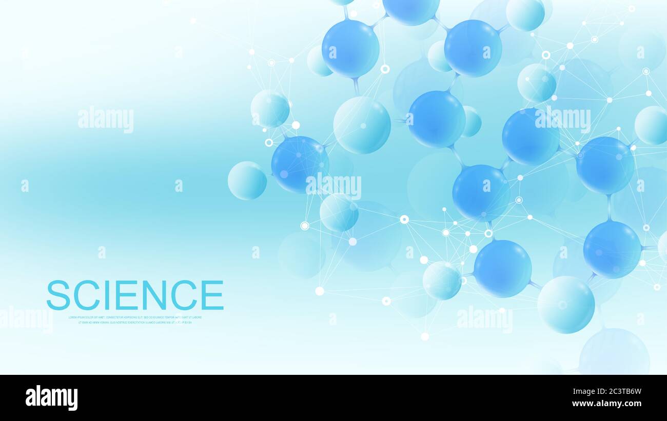 Molecular 3d Vector Structure Molecule Or Atom Scientific Vector