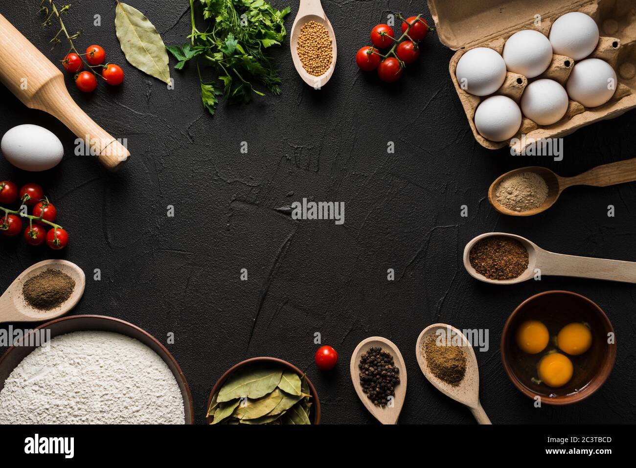 Different pizza ingredients eggs hi-res stock photography and images ...