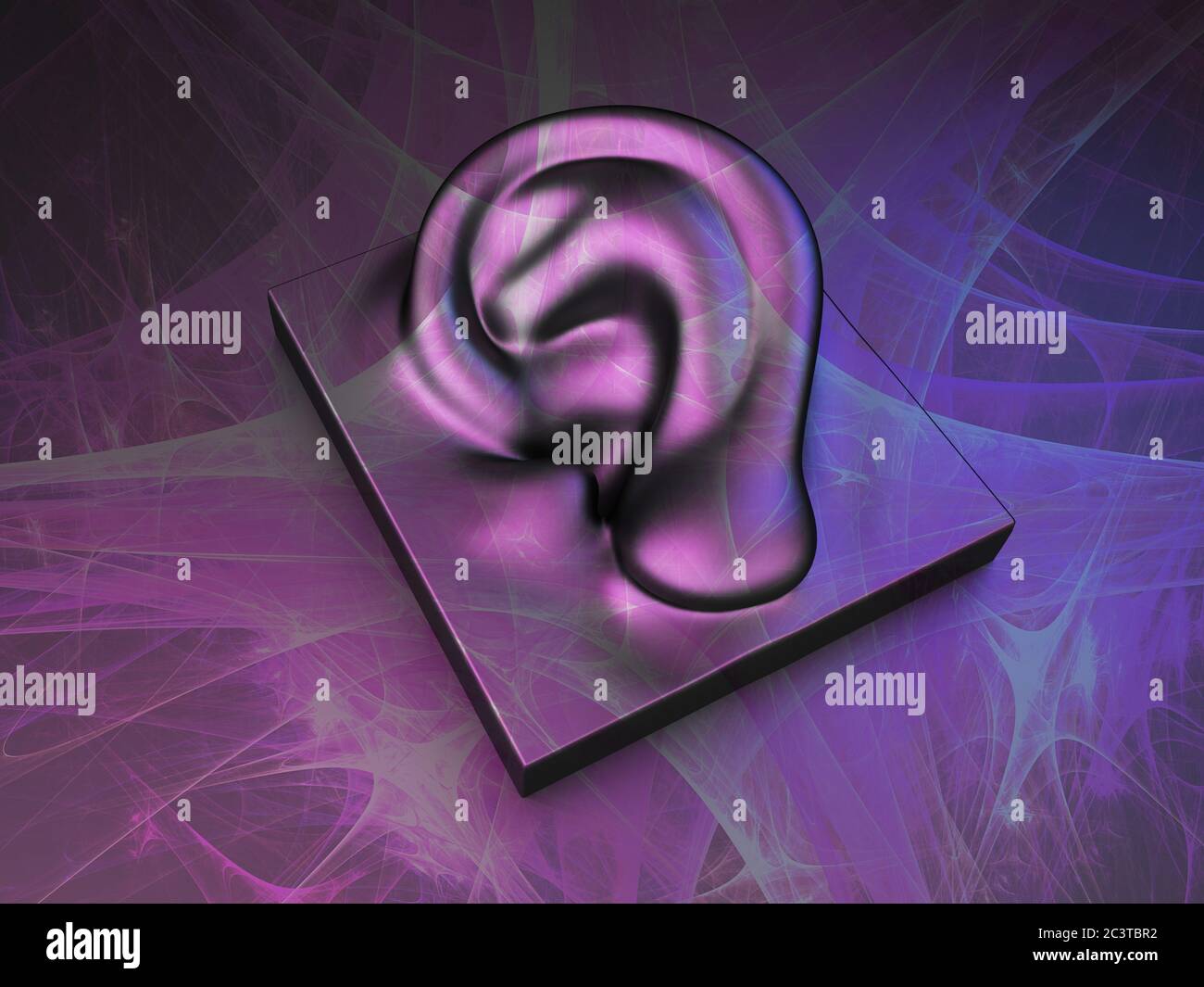 Concept of listening ASMR. Autonomous sensory meridian response, 3d ...