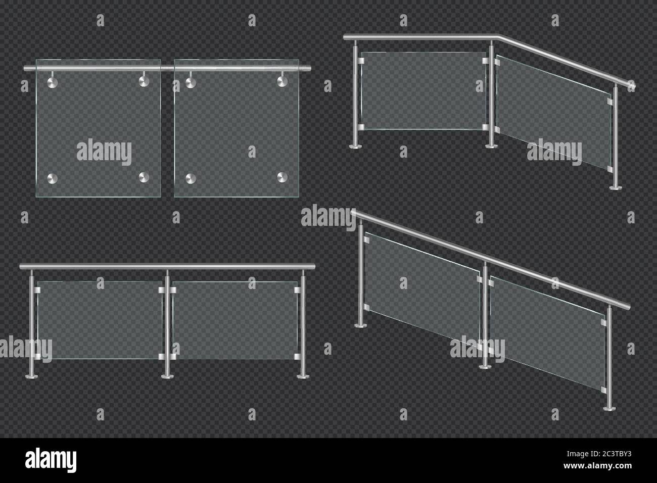 Glass banister balcony terrace Stock Vector Images - Alamy
