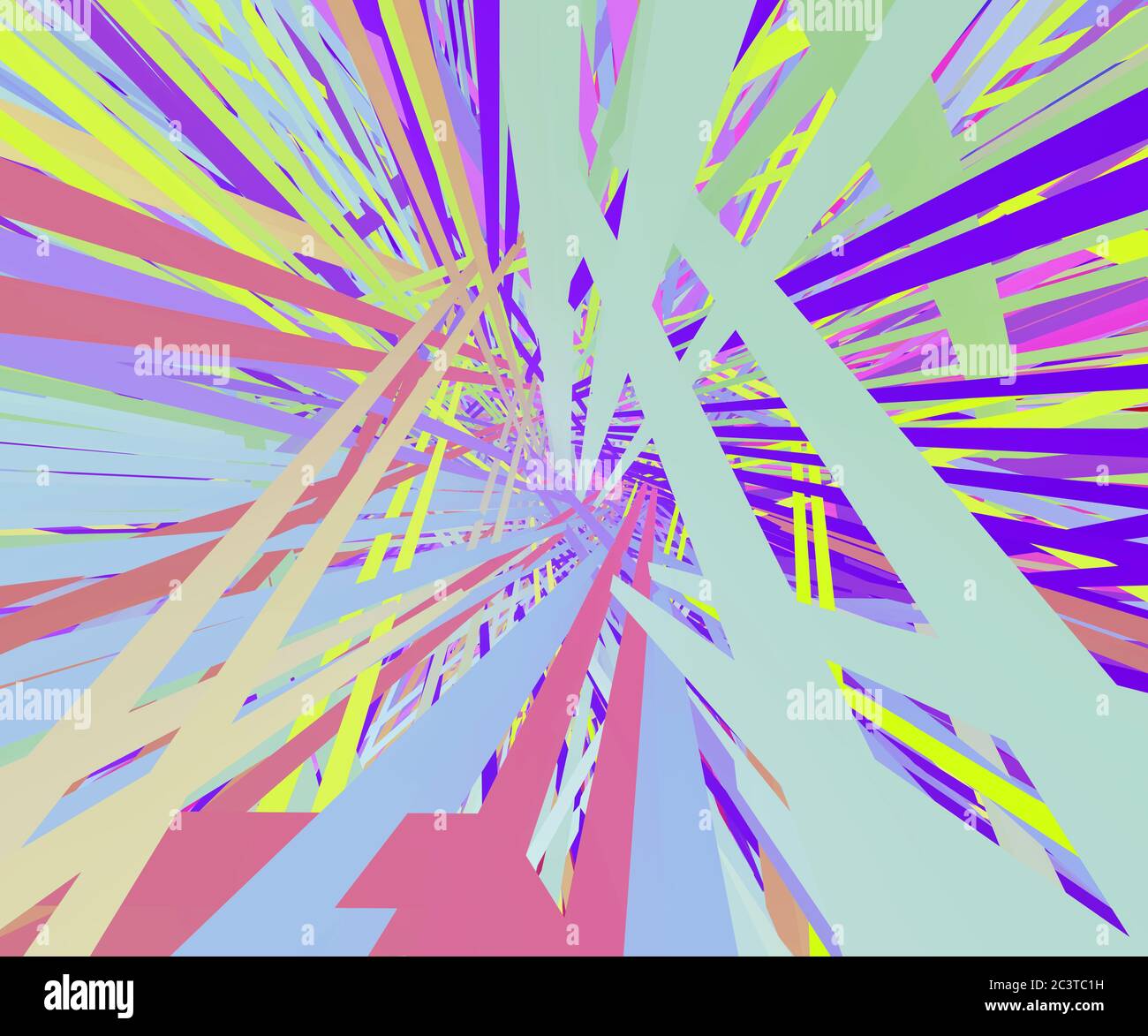 multi-colored lines going to the horizon, 3d render Stock Photo - Alamy