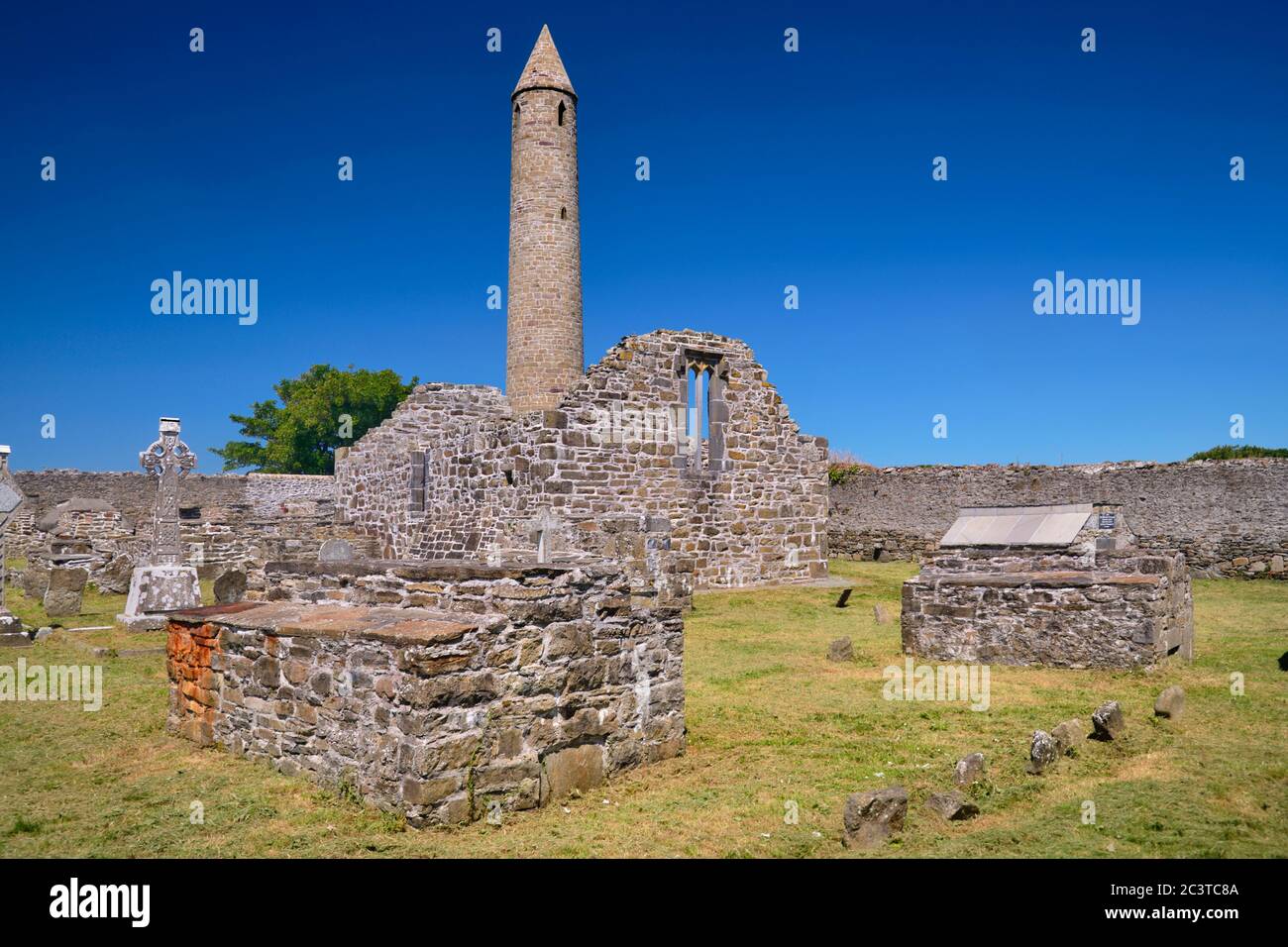 Ireland, County Kerry, Rattoo Round Tower situated in old monastic ...