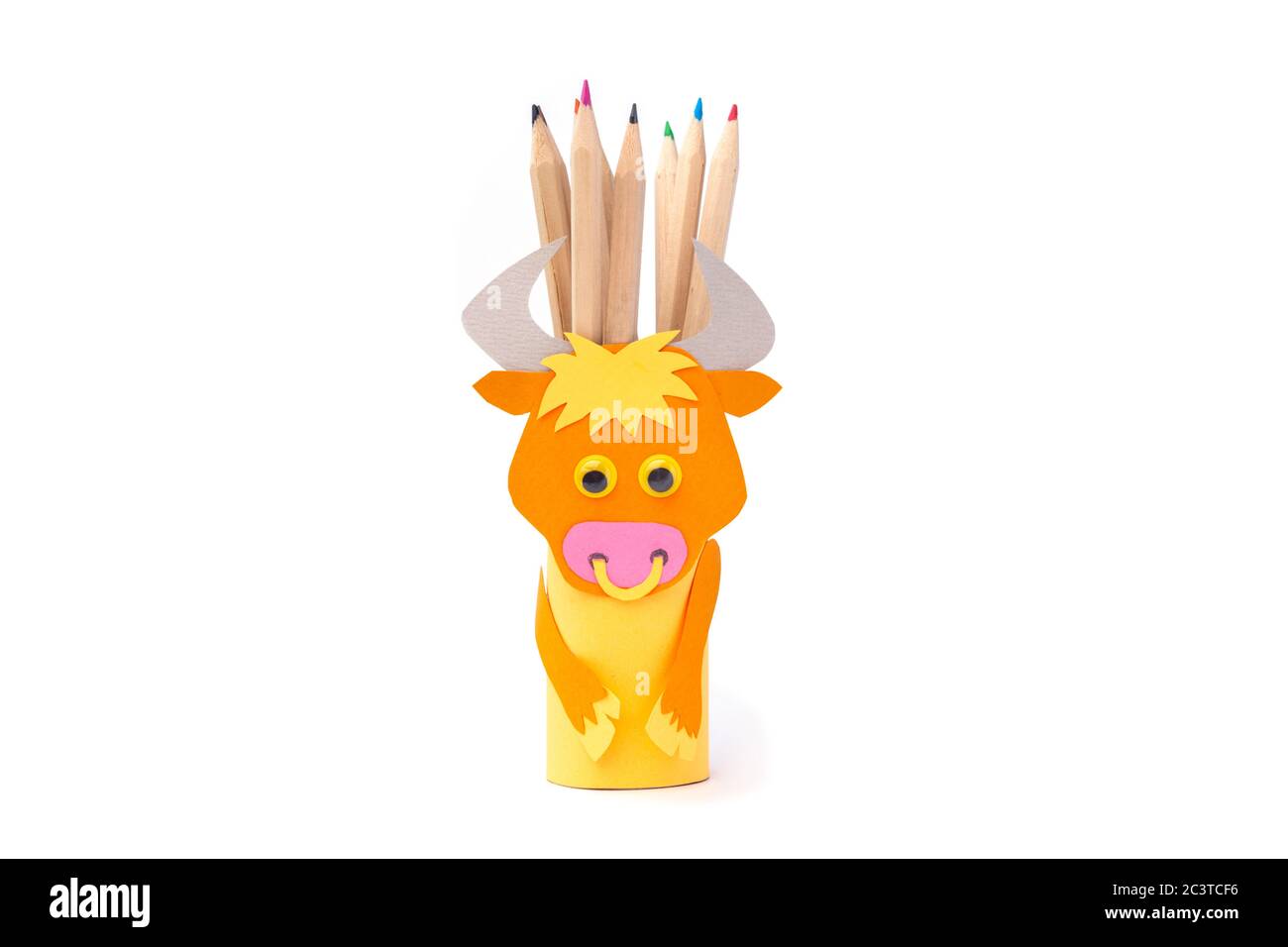 ox or bull toilet paper roll craft for kid, easy pencil holder ...