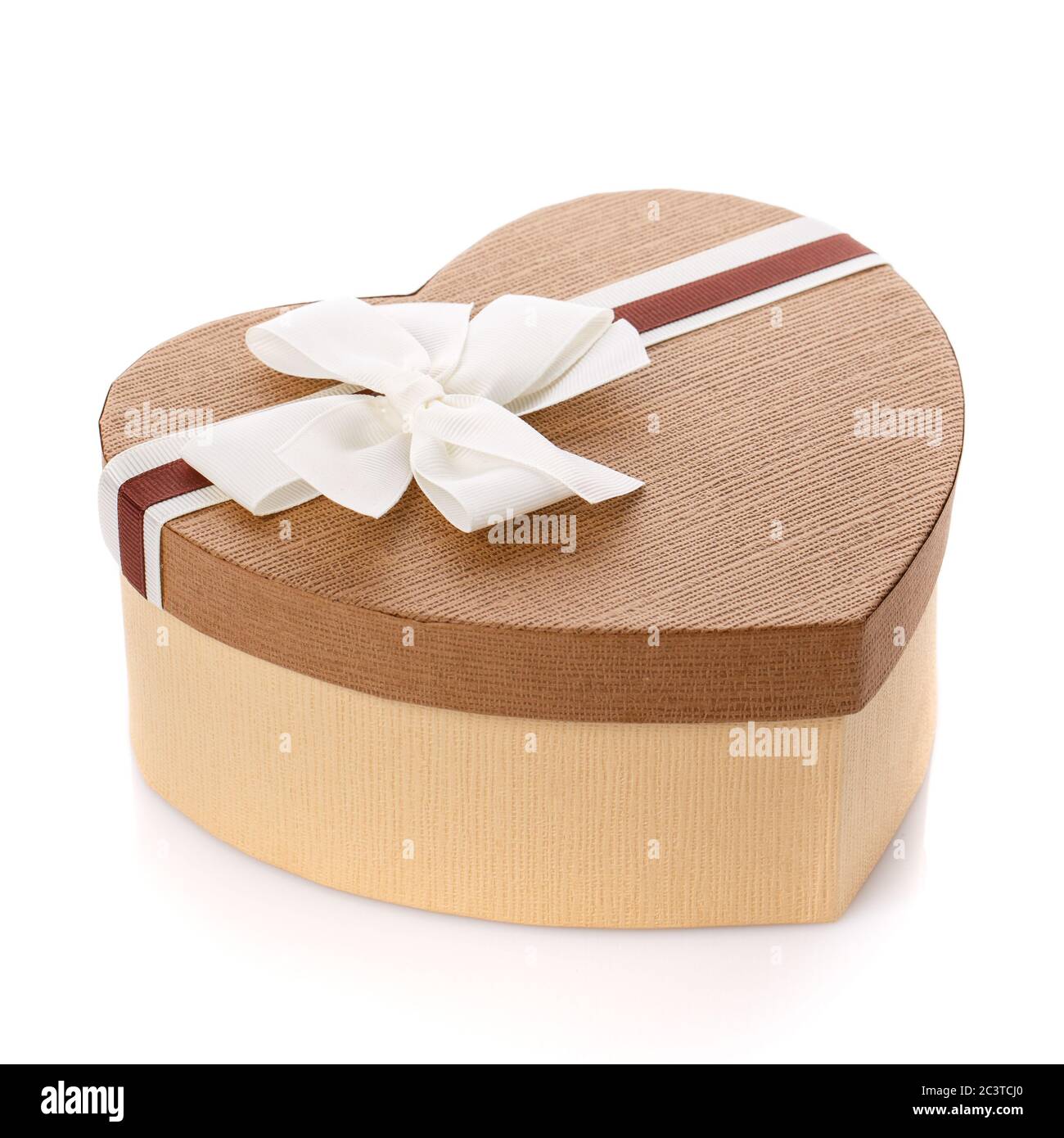Heart shaped Valentine's Day gift box on white background Stock Photo ...